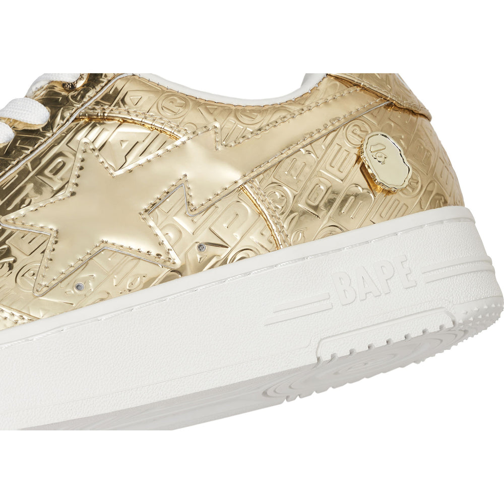 BAPE STA #5 Men’s Gold & Silver Sneaker – Patent Leather Athletic Shoe ...