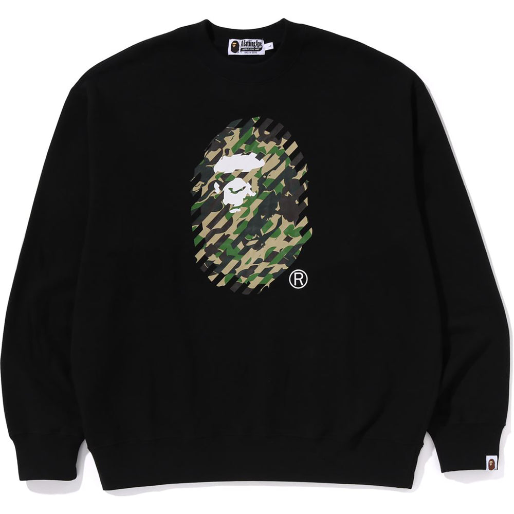 ABC CAMO APE HEAD Relaxed Fit Crewneck Sweatshirt - BAPE Mens – us.bape.com