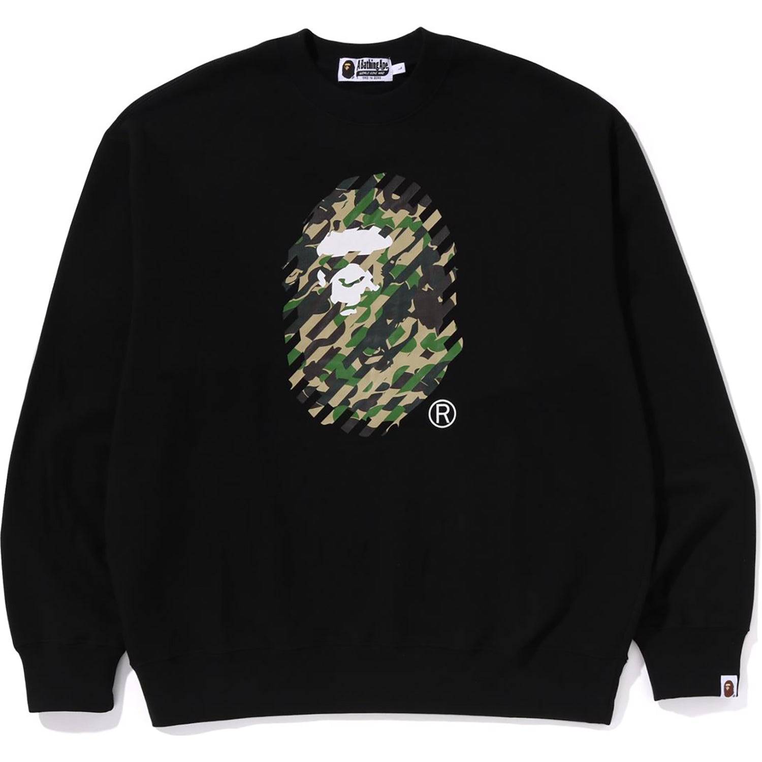 ABC CAMO APE HEAD Relaxed Fit Crewneck Sweatshirt - BAPE Mens – us.bape.com