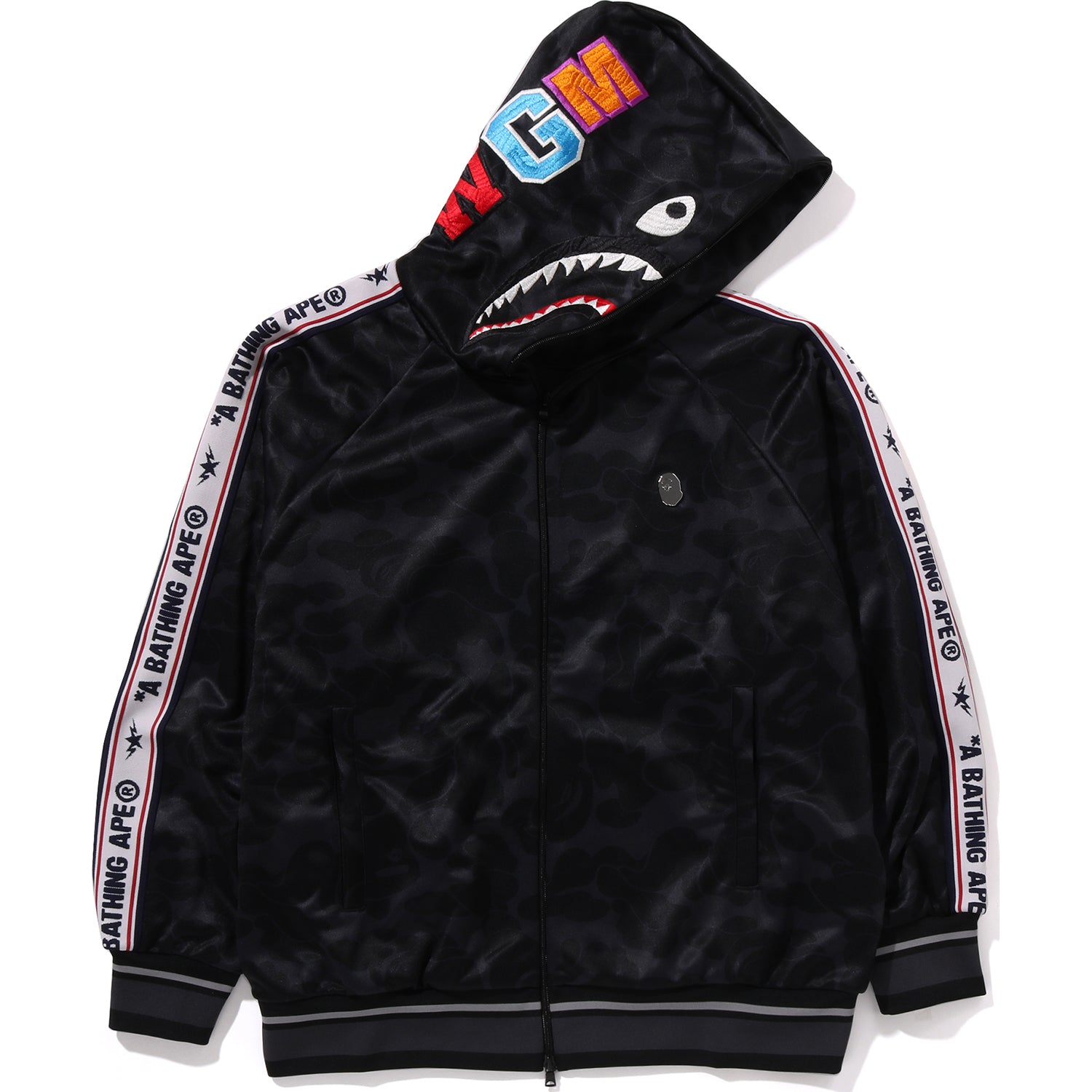 BAPE Mens Solid Camo Shark Hoodie – Relaxed Fit Full Zip Jacket – us.bape.com