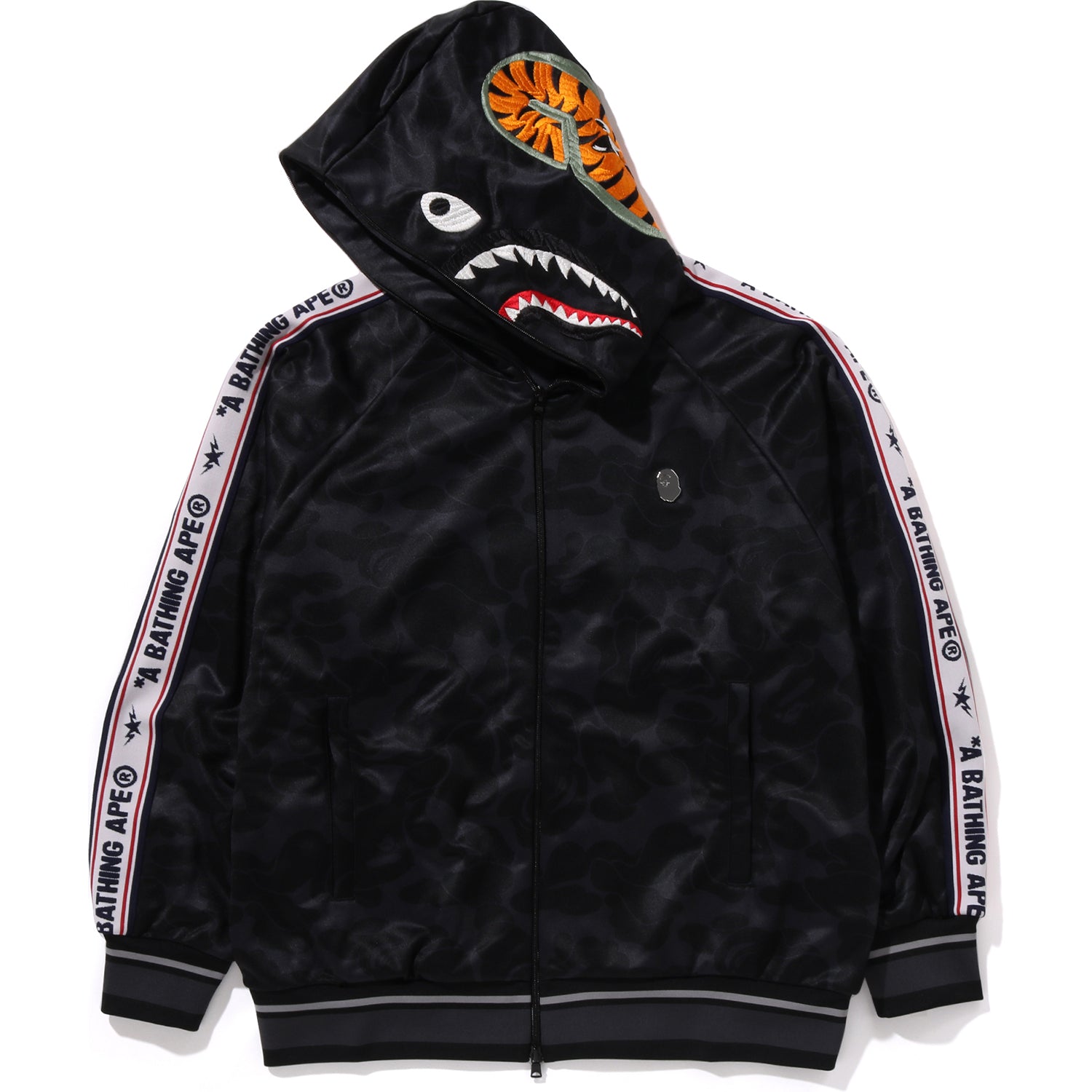 BAPE Mens Solid Camo Shark Hoodie – Relaxed Fit Full Zip Jacket – us.bape.com