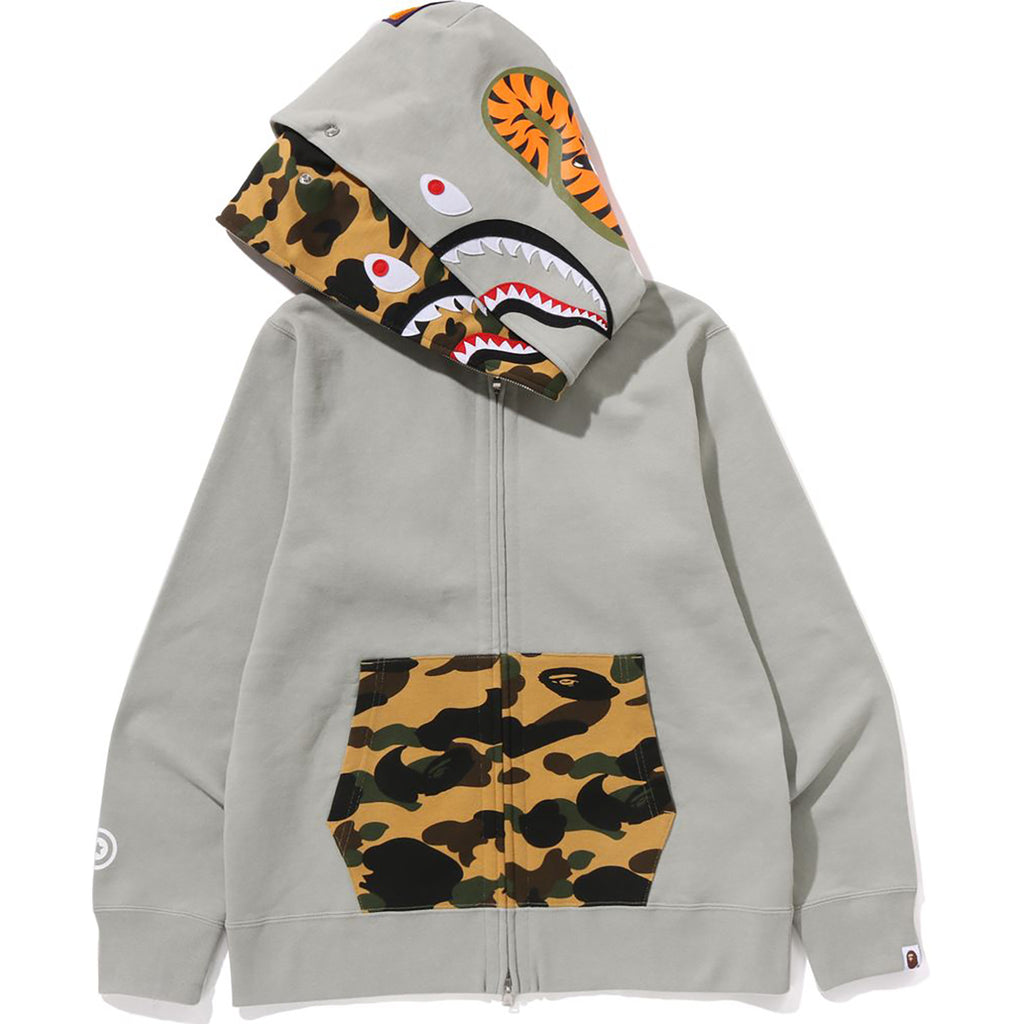 1ST CAMO SHARK FULL ZIP DOUBLE HOODIE MENS – us.bape.com