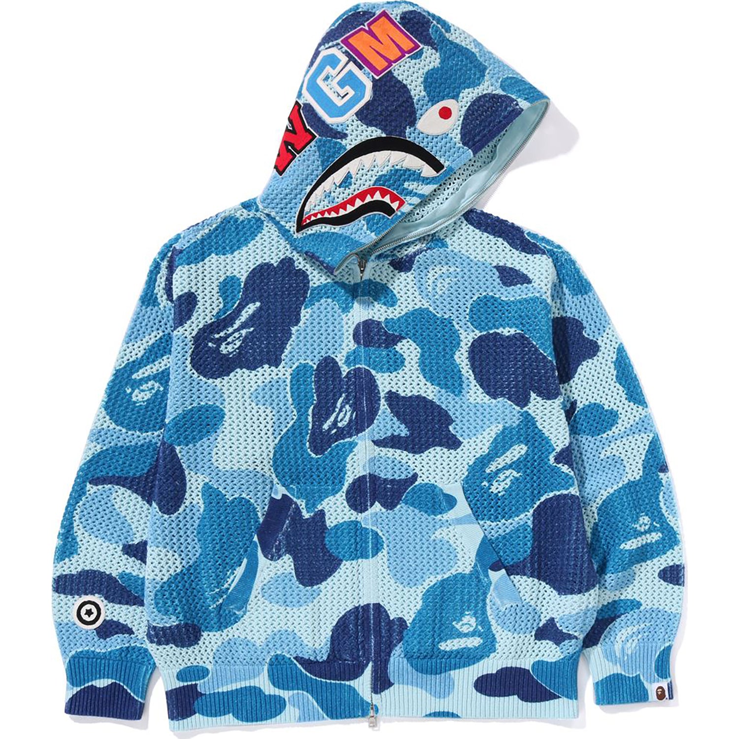 ABC CAMO CROCHET RELAXED FIT SHARK FULL ZIP HOODIE MENS – us.bape.com