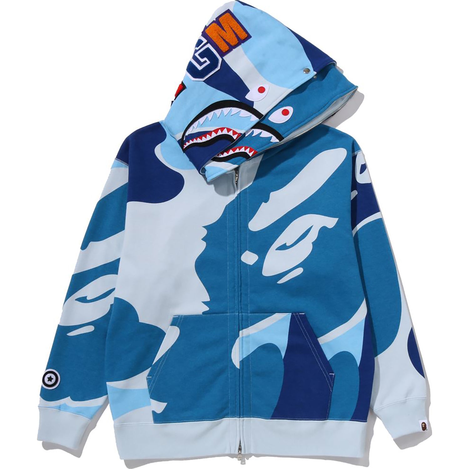 MEGA ABC CAMO DOUBLE SHARK RELAXED FIT FULL ZIP HOODIE MENS – us.bape.com
