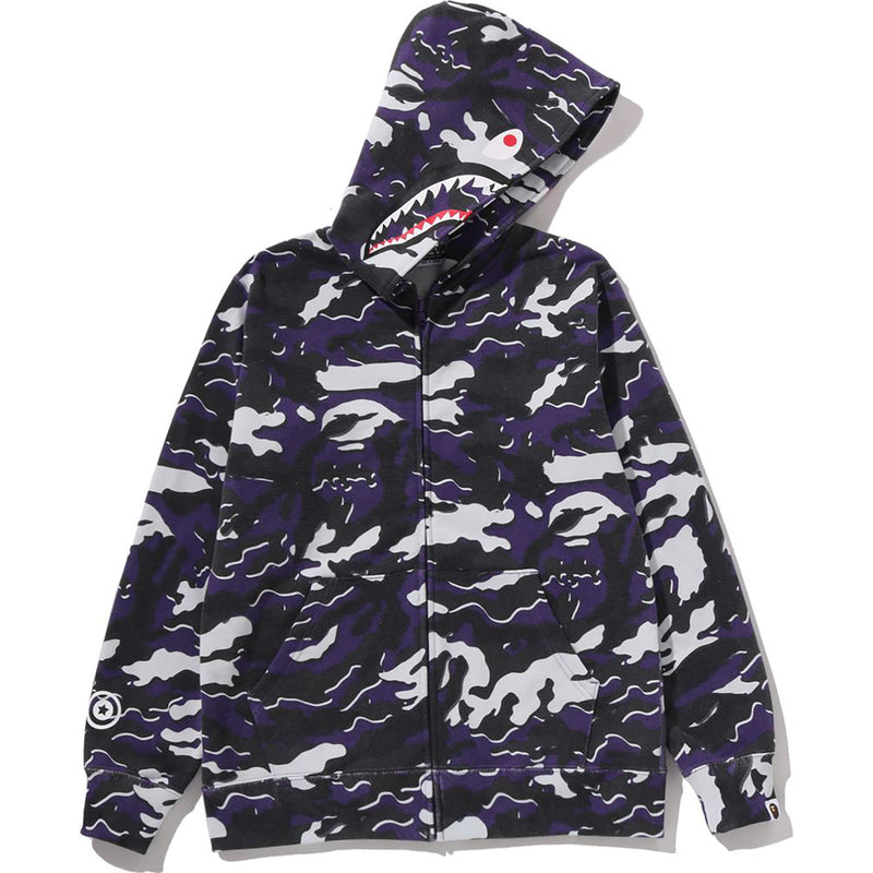 GLITCH WOODLAND CAMO SHARK ZIP HOODIE JR KIDS – us.bape.com