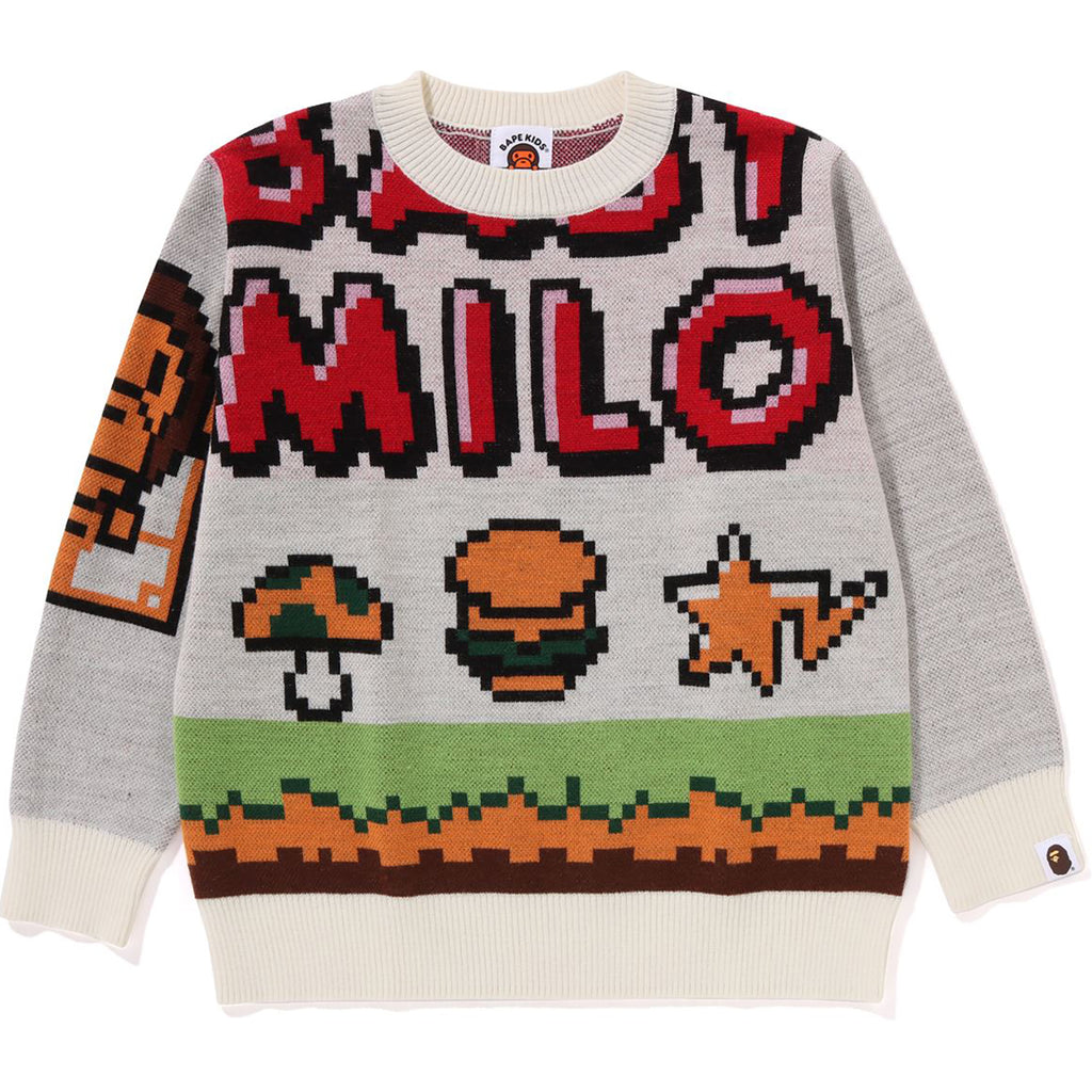 MILO GAME MOTIF WOOL MIX SWEATER KIDS – us.bape.com