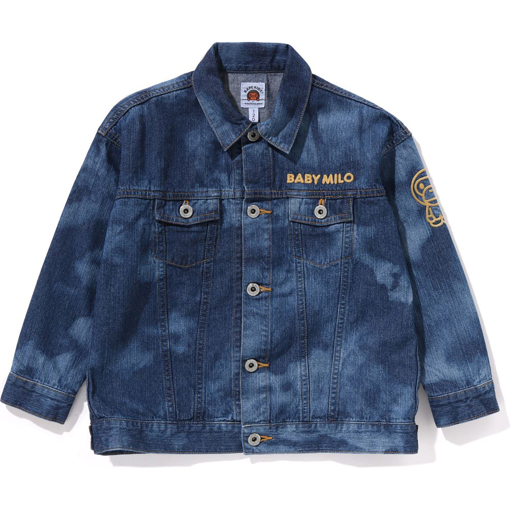 MILO HIGH TONE BLEACH LOOSE FIT 10OZ DENIM JACKET KIDS – us.bape.com